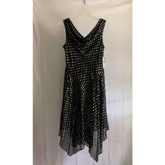 Robbie Bee | Dresses | Robbie Bee Dress Black With Gold Dots Size 4 Nwt ...